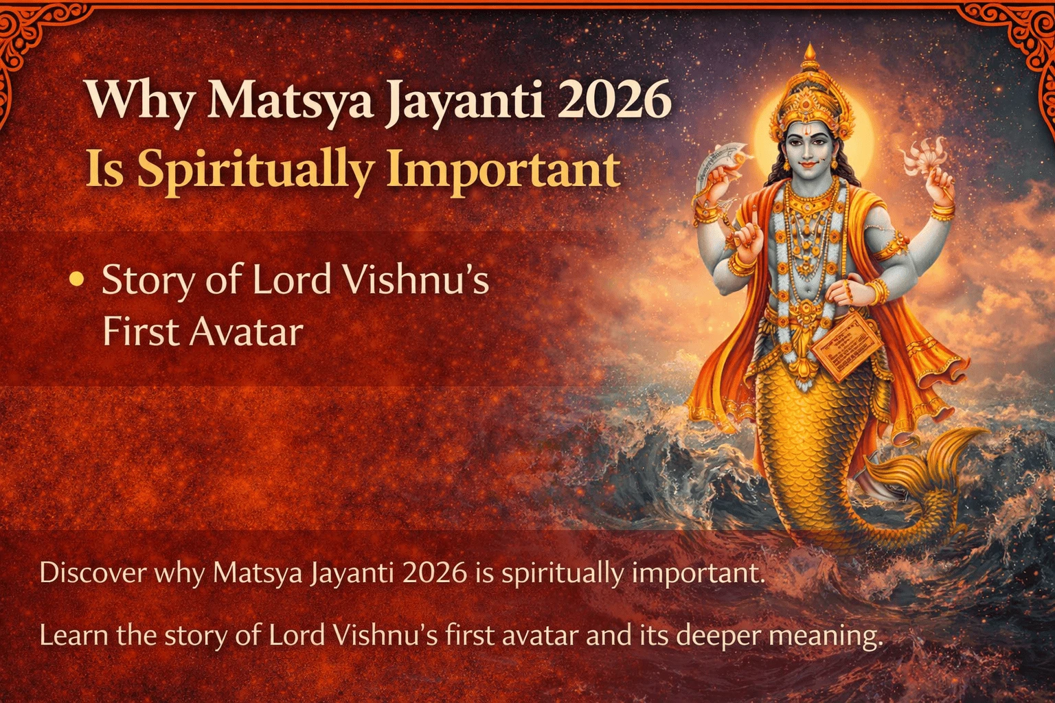 Why Matsya Jayanti 2026 Is Spiritually Important